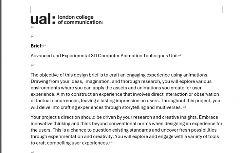 Week 1: Introduction of this term – 3D COMPUTER ANIMATION